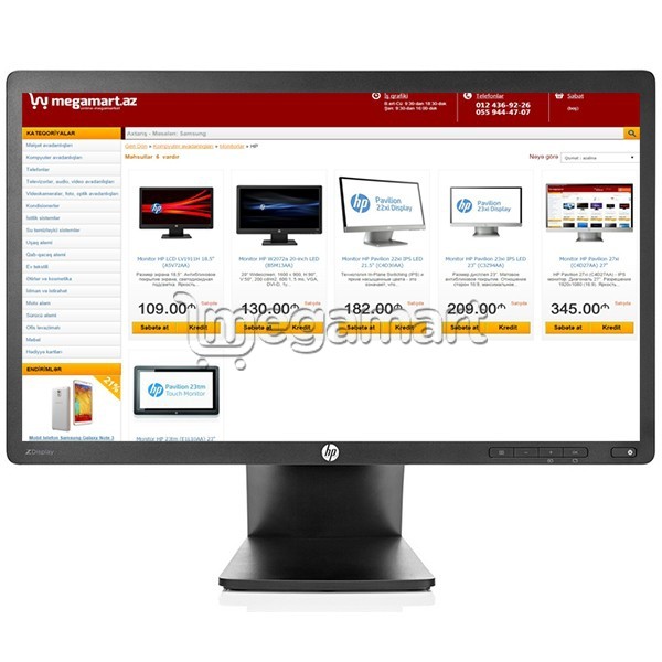 Monitor HP Z22i IPS WLED (D7Q14A4) 21.5" - Monitorlar - Azərbaycanda al ...
